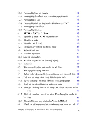Luận văn: Đánh giá hiện trạng môi trường nước mặt và đề xuất một số giải pháp quản lý chất lượng ...