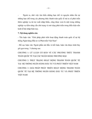 Luận văn: Giải pháp phát triển hoạt động Thanh toán quốc tế tại hệ thống Ngân hàng Đầu tư và ...