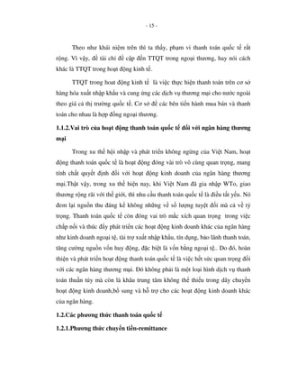 Luận văn: Giải pháp phát triển hoạt động Thanh toán quốc tế tại hệ thống Ngân hàng Đầu tư và ...