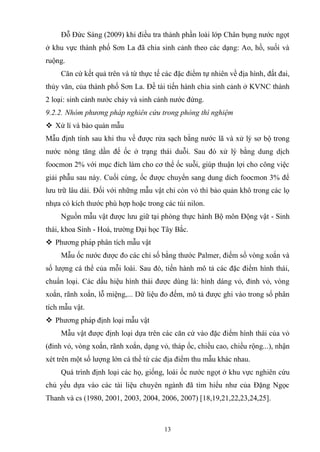 Đề tài: Nghiên cứu ốc (Gastropoda: Mollusca) nước ngọt ở khu vực thành phố Sơn La | PDF