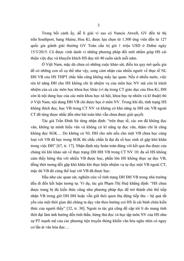 Luận án: Phát triển năng lực đọc hiểu văn bản cho học sinh trung học phổ thông trong dạy học Ngữ ...