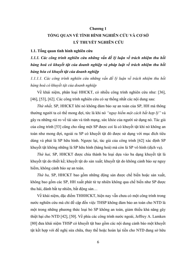 Luận án: Trách nhiệm thu hồi hàng hoá có khuyết tật của doanh nghiệp theo pháp luật bảo vệ quyền ...