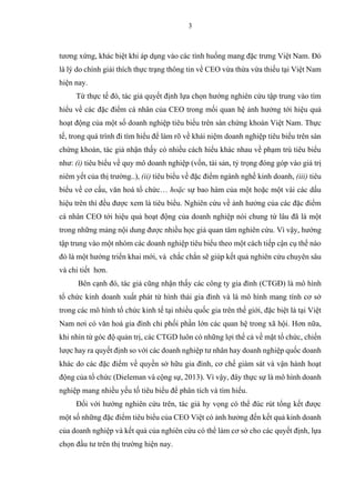 Luận án: Nghiên cứu ảnh hưởng các đặc điểm của giám đốc điều hành (ceo’s characteristic) đến ...