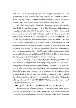 Luận án: Hoàn thiện Hệ thống kiểm soát nội bộ tại NHNo&PTNT Việt Nam ...