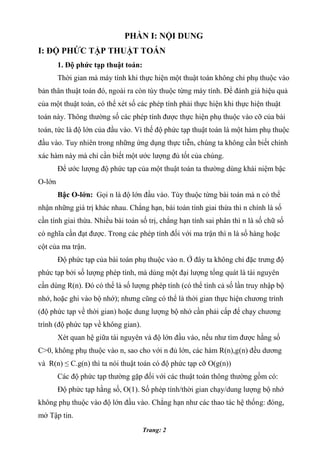 Đề tài: Thiết kế và phân tích thuật toán, HAY | PDF