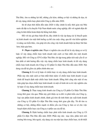 Luận văn: Xây dựng chiến lược kinh doanh của Công ty Cổ phần Cơ điện Thủ Đức đến năm 2020 | PDF