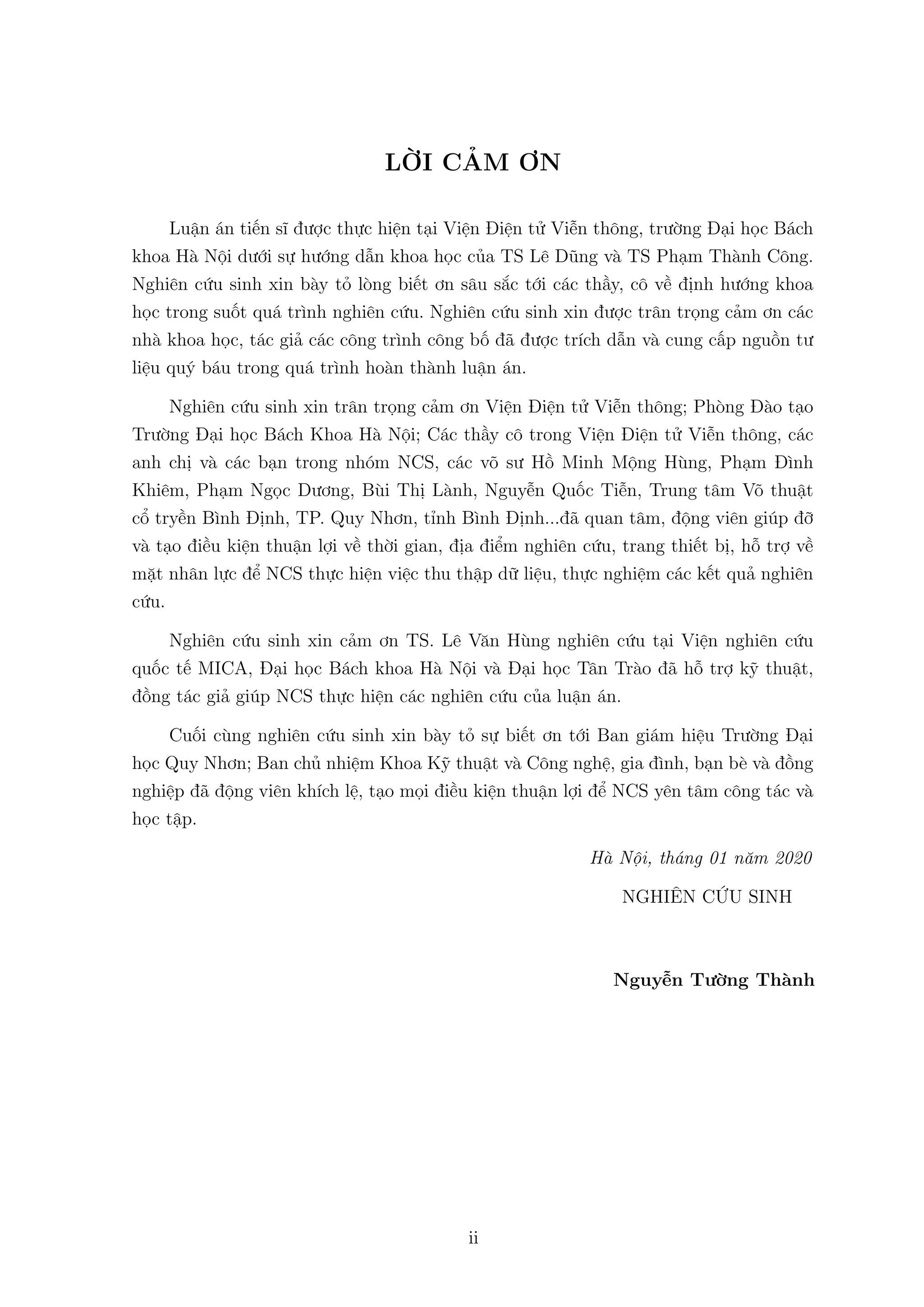 Luận án: Về mô hình nhận dạng tư thế võ dựa trên ảnh chiều sâu | PDF