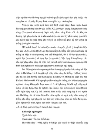 Luận án: Sự tình phát ngôn trong tiếng Anh, đối chiếu với tiếng Việt | PDF