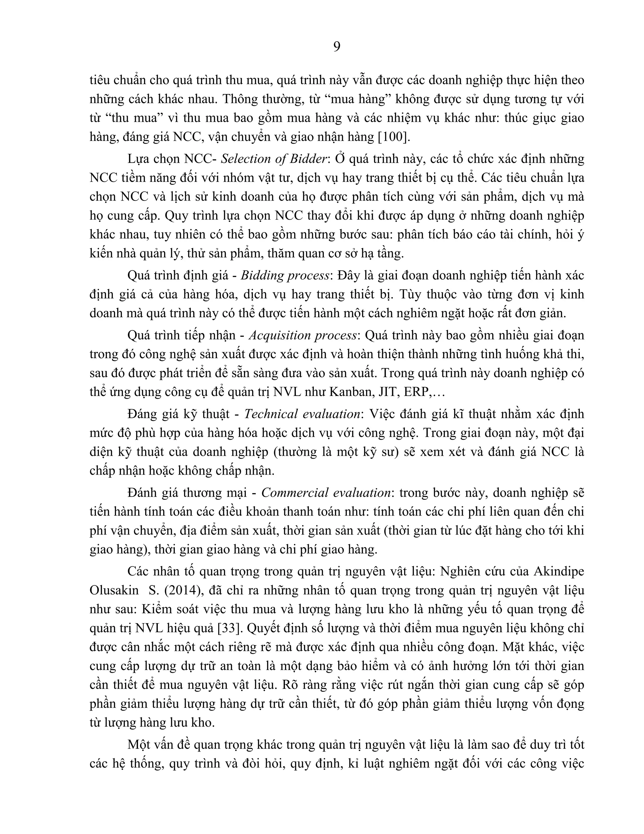 Luận án: Quản trị mua nguyên vật liệu của các doanh nghiệp may thuộc Vinatex | PDF