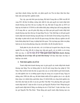 Đề tài: Giải quyết tranh chấp kinh doanh, thương mại bằng tòa án từ thực tiễn tại tỉnh Hải Dương ...