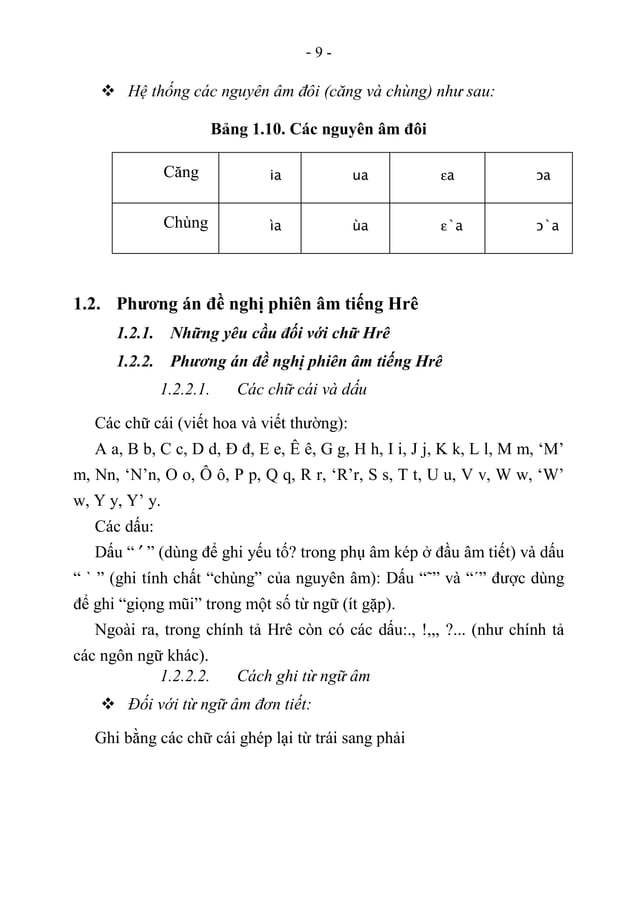 Luận văn: Hoàn thiện hệ thống ngữ vựng tiếng Hrê ứng dụng xây dựng từ điển Hrê - Việt và Việt ...