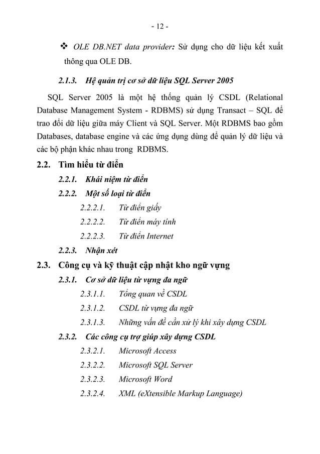 Luận văn: Hoàn thiện hệ thống ngữ vựng tiếng Hrê ứng dụng xây dựng từ điển Hrê - Việt và Việt ...