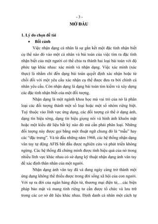 Luận văn: Mạng Nơron và nhận dạng ảnh vân tay, HAY | PDF