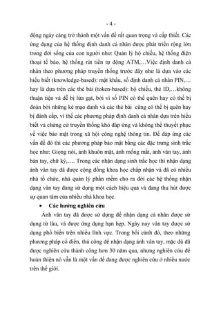 Luận văn: Mạng Nơron và nhận dạng ảnh vân tay, HAY | PDF