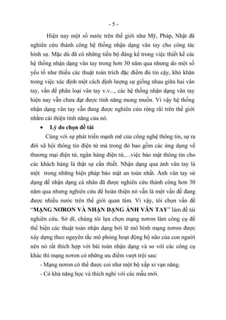 Luận văn: Mạng Nơron và nhận dạng ảnh vân tay, HAY | PDF