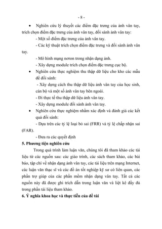 Luận văn: Mạng Nơron và nhận dạng ảnh vân tay, HAY | PDF