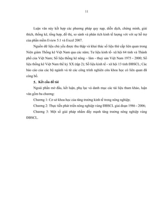 Luận văn: Ứng dụng mô hình HARRY T. OSHIMA để đẩy mạnh tăng trưởng nông nghiệp vùng đồng bằng ...