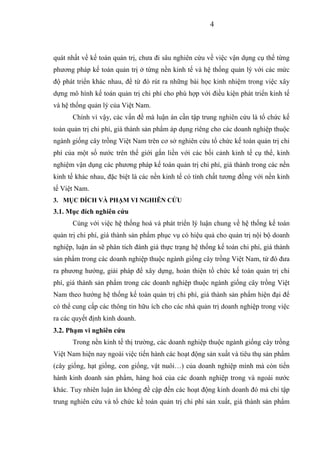 Luận án: Tổ chức kế toán quản trị chi phí, giá thành sản phẩm trong DN thuộc ngành giống cây ...