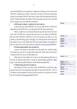Luận án: Hội nhập kinh tế quốc tế và chuyển dịch cơ cấu kinh tế của Campuchia | PDF