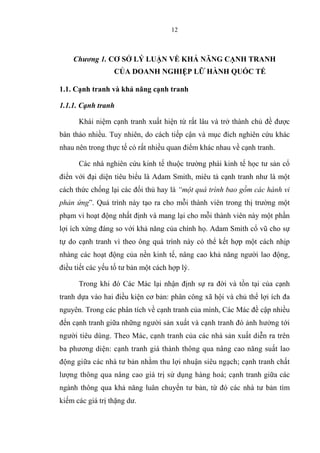 Luận án: Khả năng cạnh tranh của các DN lữ hành Quốc tế Việt Nam sau khi Việt Nam gia nhập WTO | PDF