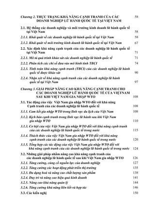 Luận án: Khả năng cạnh tranh của các DN lữ hành Quốc tế Việt Nam sau khi Việt Nam gia nhập WTO | PDF