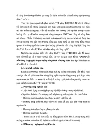 Luận án: Phát triển bền vững làng nghề truyền thống vùng kinh tế trọng điểm bắc bộ | PDF