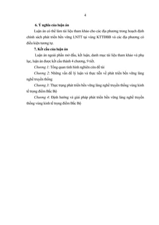 Luận án: Phát triển bền vững làng nghề truyền thống vùng kinh tế trọng điểm bắc bộ | PDF