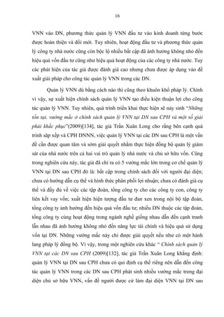 Luận án: Hoàn thiện chính sách quản lý vốn của Nhà nước trong doanh nghiệp sau cổ phần hóa | PDF