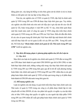 Luận án: Hoàn thiện chính sách quản lý vốn của Nhà nước trong doanh nghiệp sau cổ phần hóa | PDF