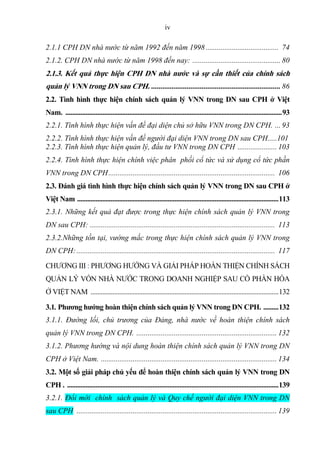 Luận án: Hoàn thiện chính sách quản lý vốn của Nhà nước trong doanh nghiệp sau cổ phần hóa | PDF