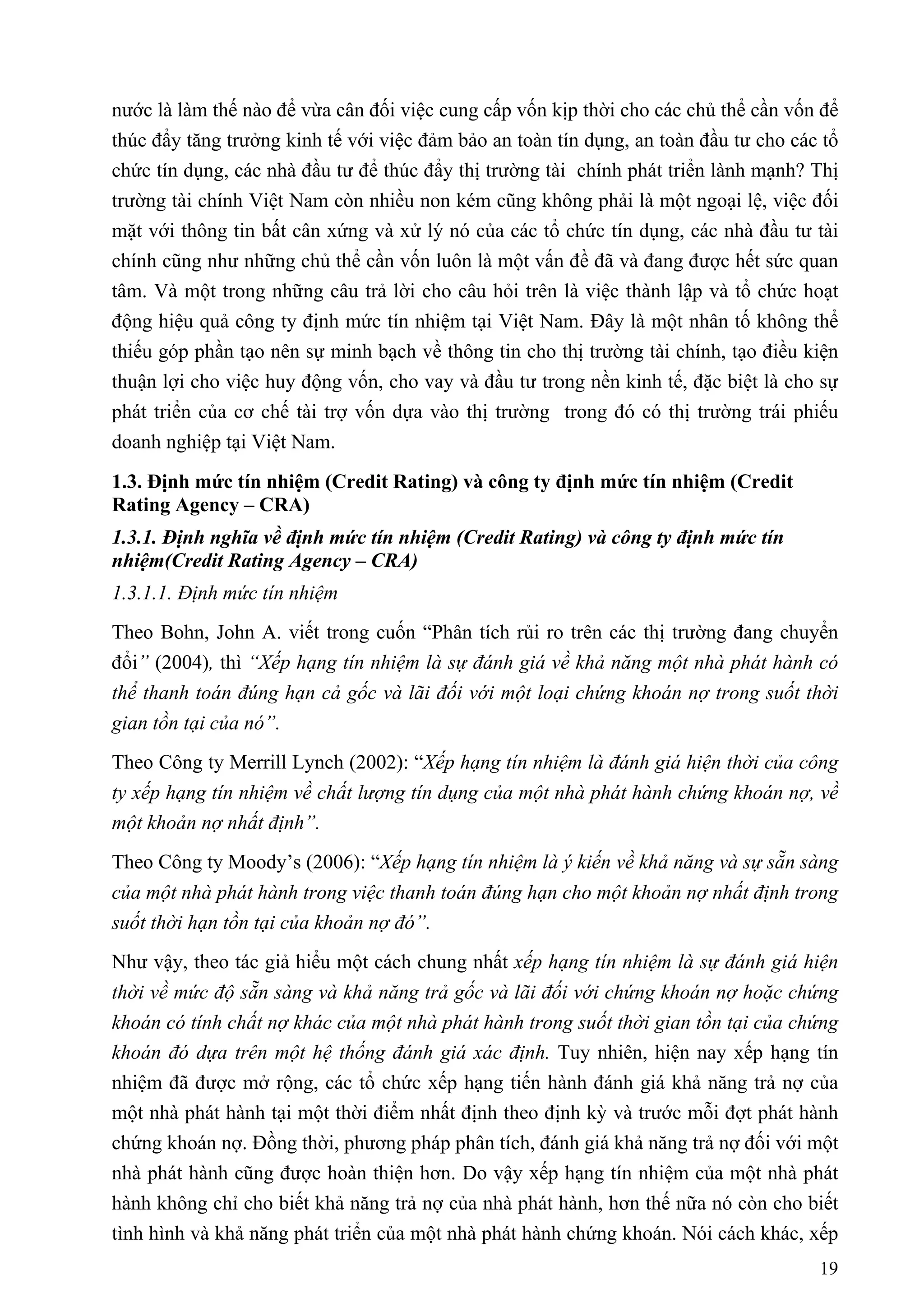 Luận văn: Xây dựng mô hình công ty định mức tín nhiệm ở Việt Nam | PDF