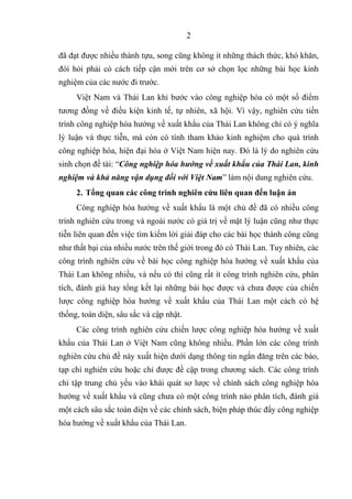 Luận án: Công nghiệp hóa hướng về xuất khẩu của Thái Lan, kinh nghiệm và khả năng vận dụng đối ...