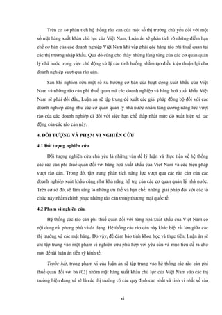 Luận án: Các biện pháp vượt rào cản phi thuế quan trọng thương mại quốc tế nhằm đẩy mạnh xuất ...