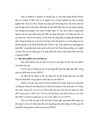 Luận án: Các yếu tố ảnh hưởng đến mức độ chấp nhận mô hình thẻ điểm cân bằng trong quản trị ...