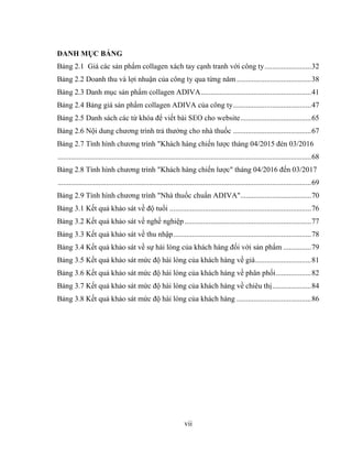Đề tài: Phân tích chiến lược marketing – mix với dòng sản phẩm collagen ADIVA của công ty TNHH ...