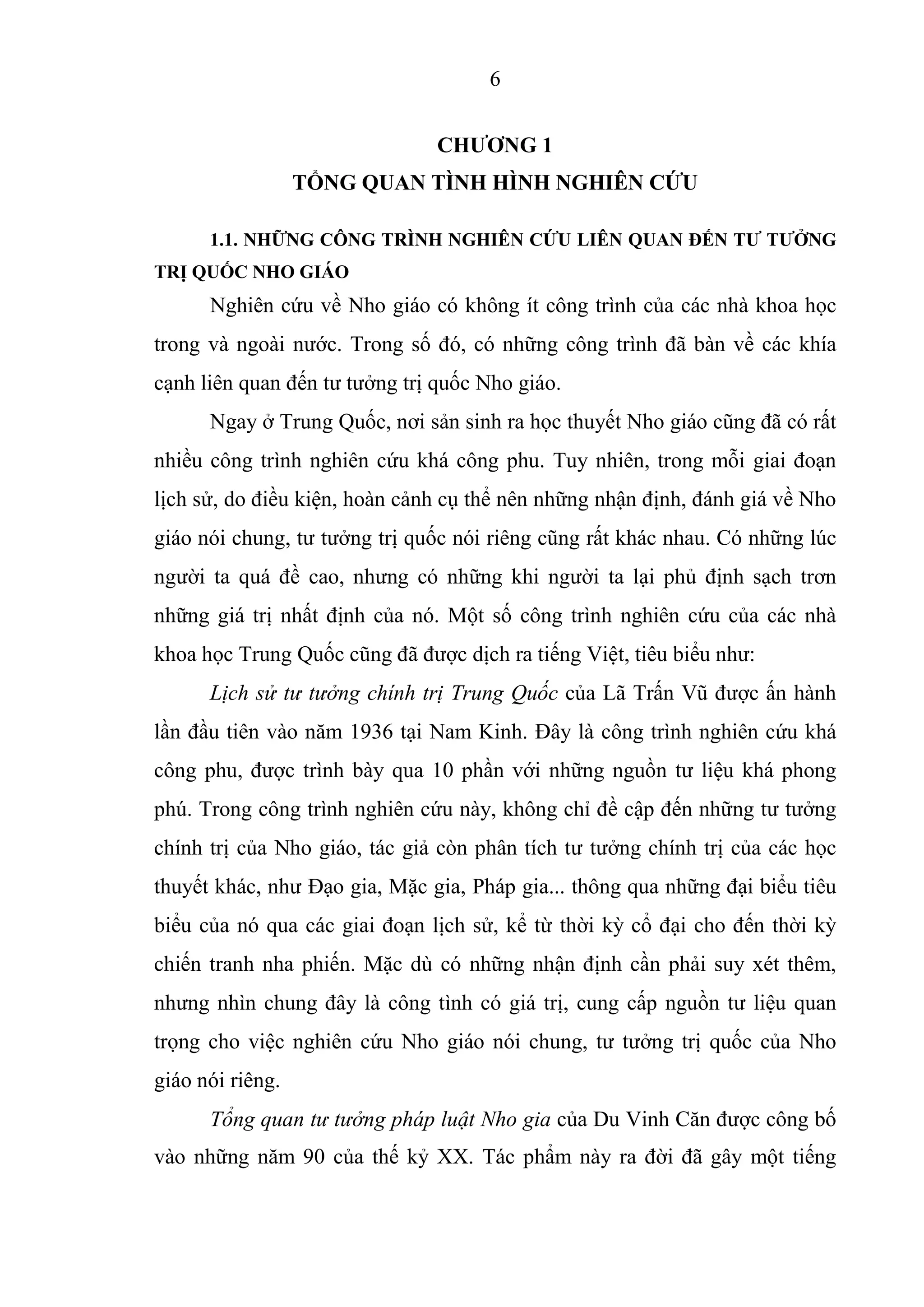 Luận án: Ảnh hưởng của tư tưởng trị quốc Nho giáo đối với việc xây dựng Nhà nước pháp quyền xã ...