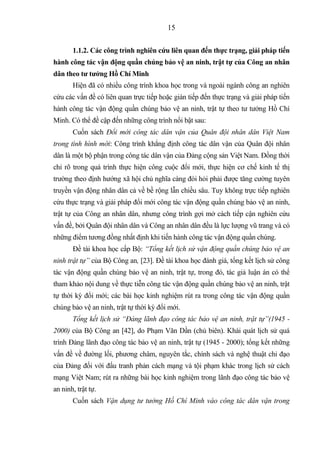 Luận án: Công tác vận động quần chúng bảo vệ an ninh, trật tự của lực lượng Công an nhân dân ...
