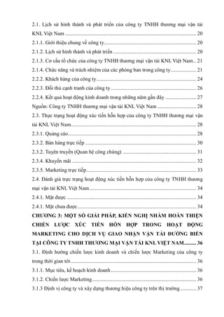 Đề tài: Hoàn thiện chiến lược xúc tiến hỗn hợp trong hoạt động Marketing cho dịch vụ giao nhận ...