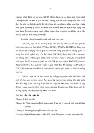Luận án: Nghiên cứu tính kinh tế theo qui mô (Economies of scale) của các doanh nghiệp May Việt ...