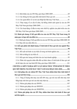 Luận án: Nghiên cứu tính kinh tế theo qui mô (Economies of scale) của các doanh nghiệp May Việt ...