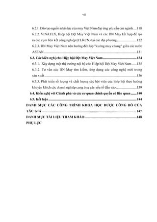 Luận án: Nghiên cứu tính kinh tế theo qui mô (Economies of scale) của các doanh nghiệp May Việt ...
