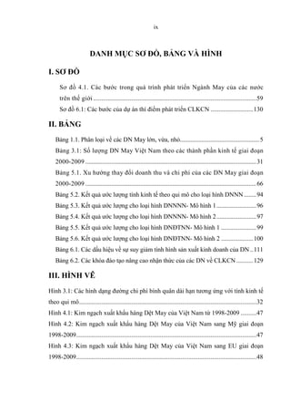 Luận án: Nghiên cứu tính kinh tế theo qui mô (Economies of scale) của các doanh nghiệp May Việt ...