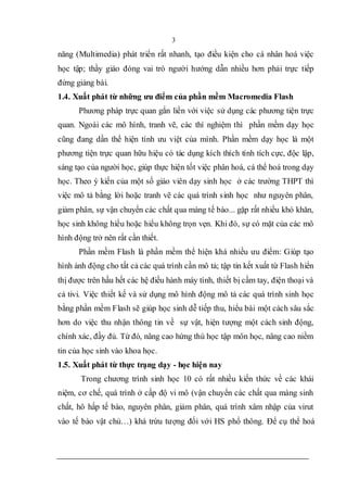 Luận án: Thiết kế và sử dụng mô hình động dạy học sinh lý học thực vật (Sinh học 11) bằng phần ...