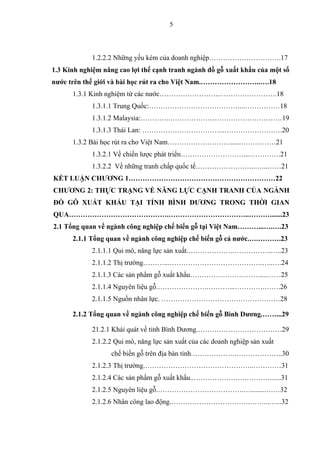 Luận văn: Giải pháp nâng cao lợi thế cạnh tranh và phát triển ngành đồ gỗ xuất khẩu tại tỉnh ...