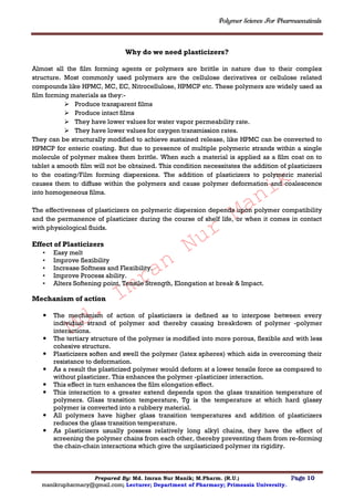 Polymer Science For Pharmaceuticals-MANIK | PDF