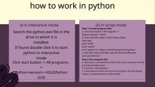 Comprehensive Introduction to Python Programming Basics and Features | PPTX