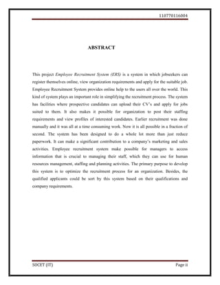 Employee Recruitment System srs | PDF