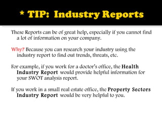 using Mergent for SWOT analyses | PPT