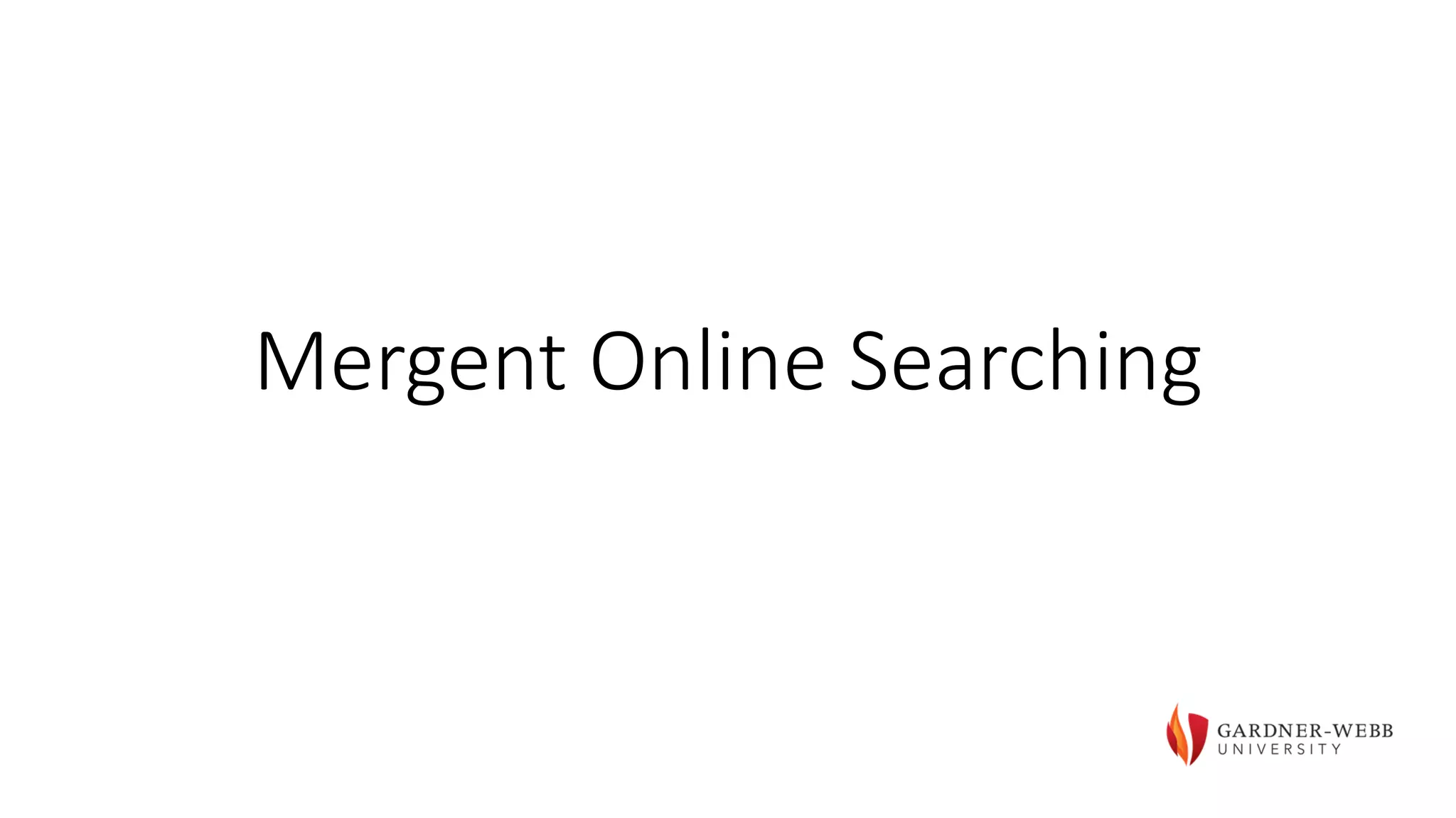 Mergent Online Searching | PDF