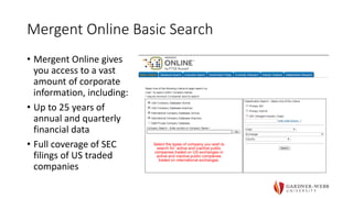 Mergent Online Searching | PDF